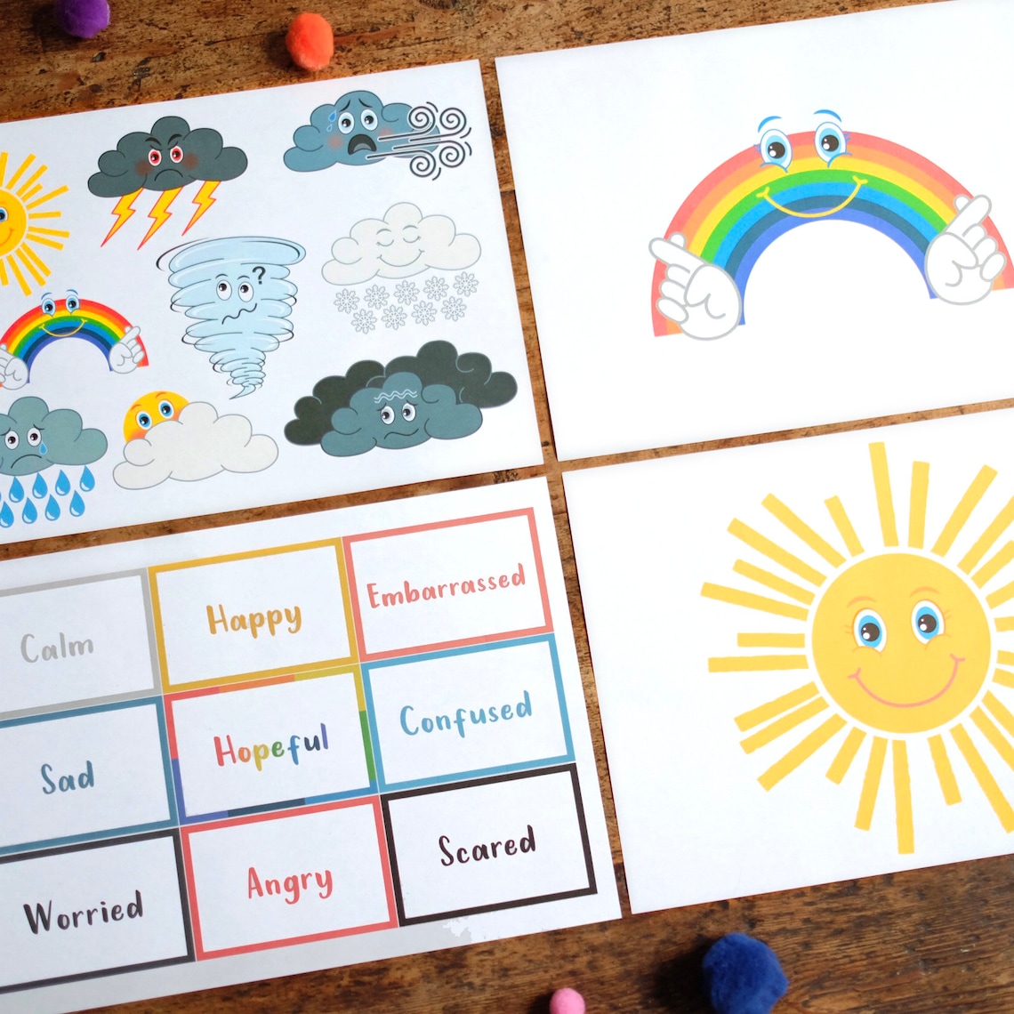 Weather Emotions - A4 Print and 9 X Large Individual Weather Emotions ...