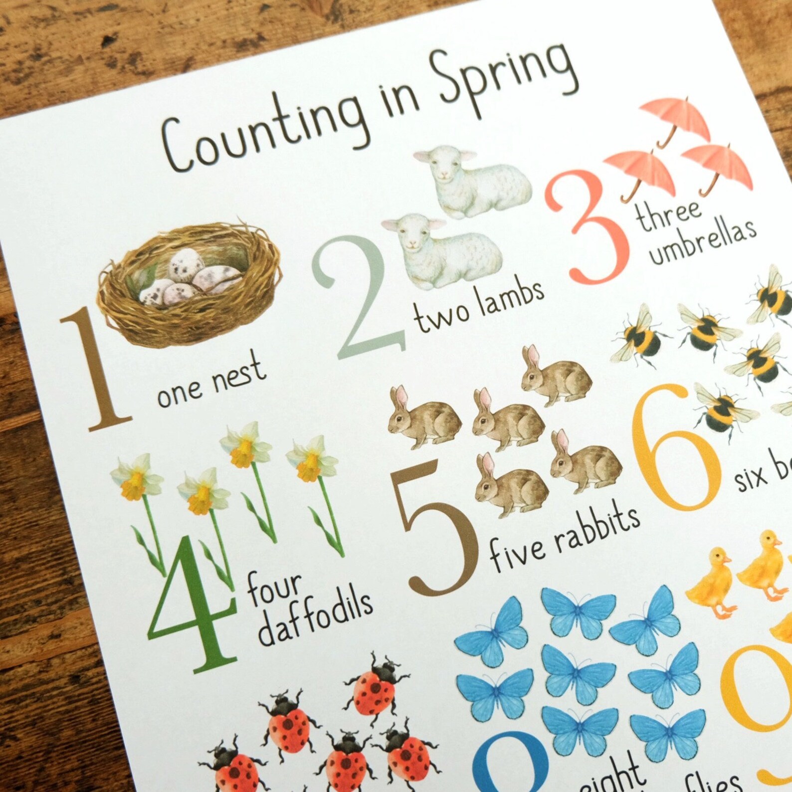 Counting in Spring - Educational Poster - Printable Digital Download ...