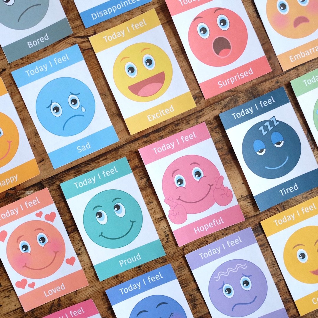 Emotion Cards - 18 Faces - Printable Digital Download - Etsy