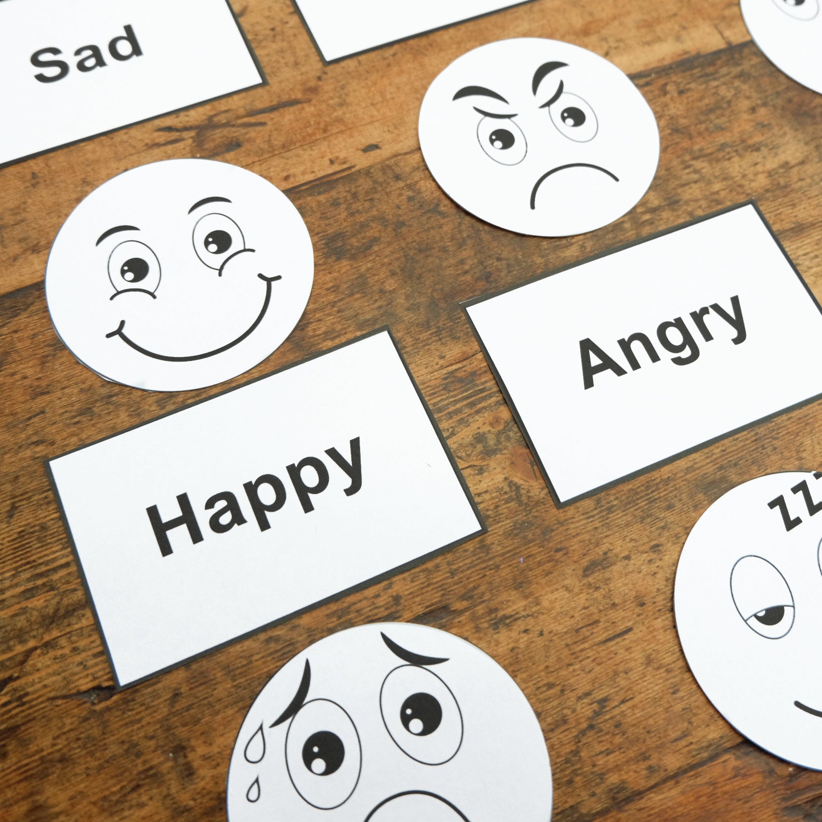 Emotions Activity - Printable Digital Download - Colour in and Match ...