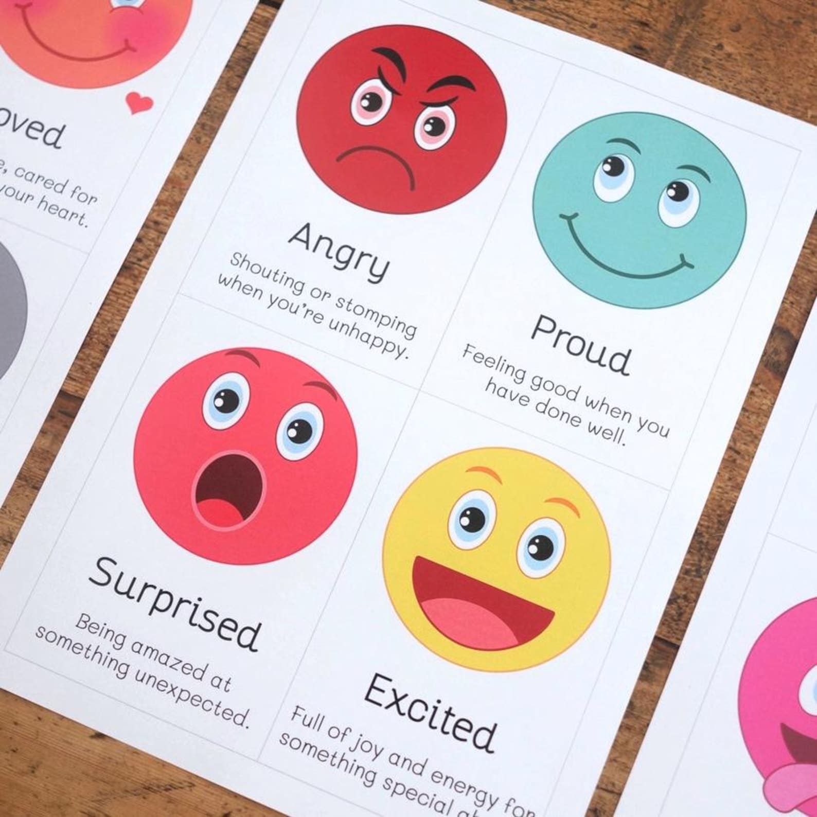18 Emotion Flashcards - Printable Digital Download - Emotion Faces and ...