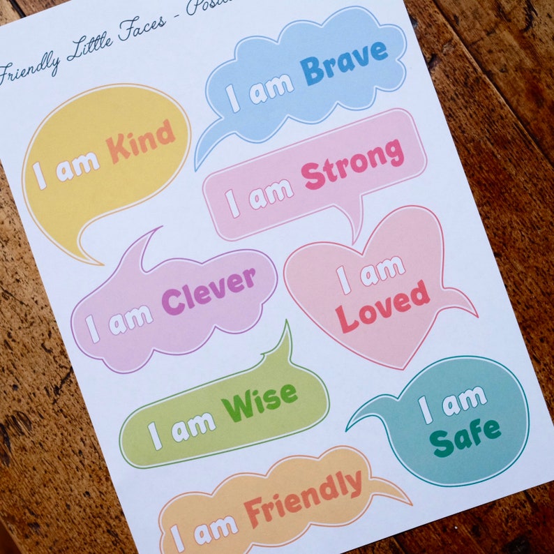 Positive Affirmation Speech Bubbles Printable Download Montessori ...