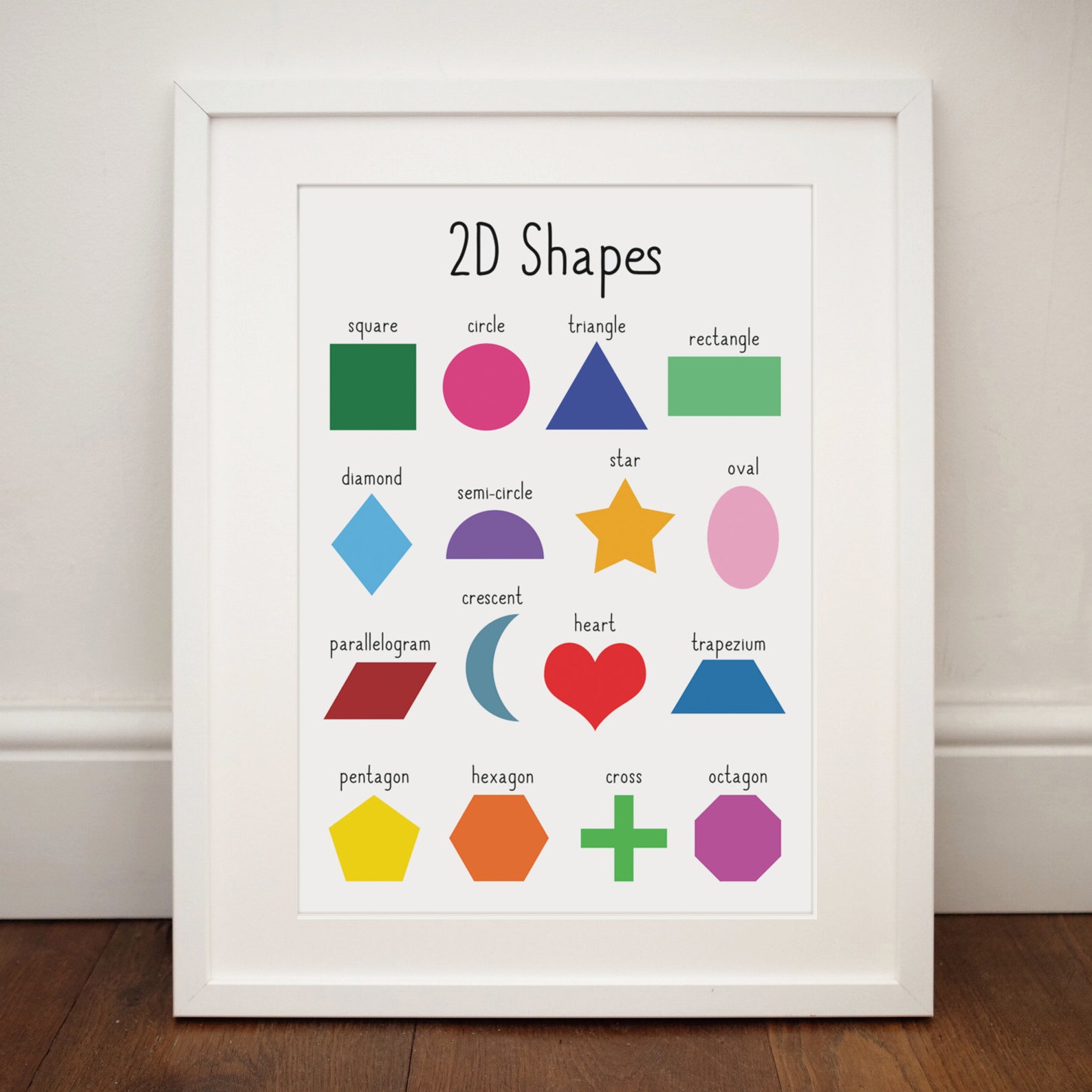 Shapes Flashcards - Printable Digital Download - 16 2D Shapes - Etsy