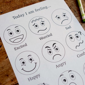 Emotions Colouring Sheet - Today I Am Feeling - 9 Emotion Faces & 12 ...