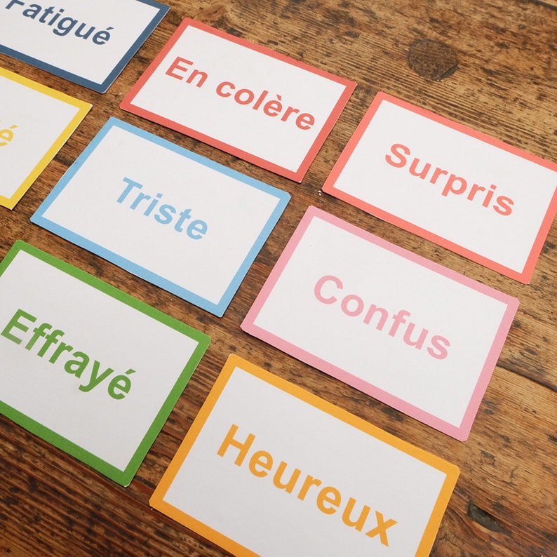 French - Emotion Faces - Printable Digital Download - Educational - Etsy