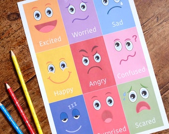 Emotion Faces Printable Digital Download | Etsy