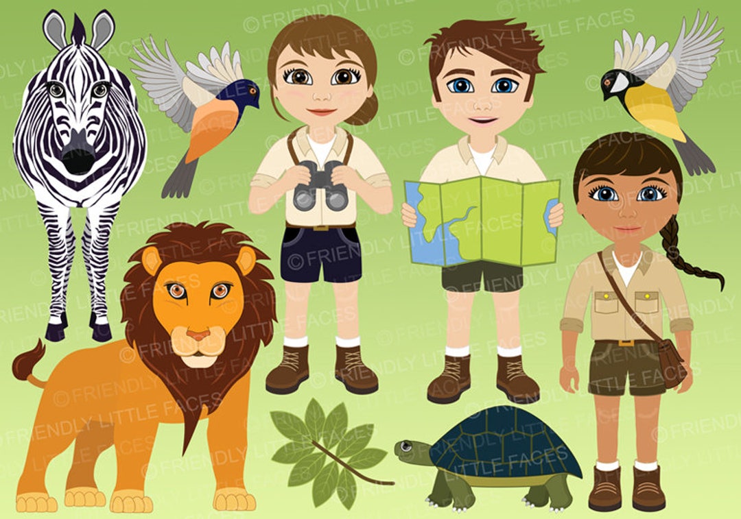 Explorers and Safari Clipart - Digital Download - Etsy