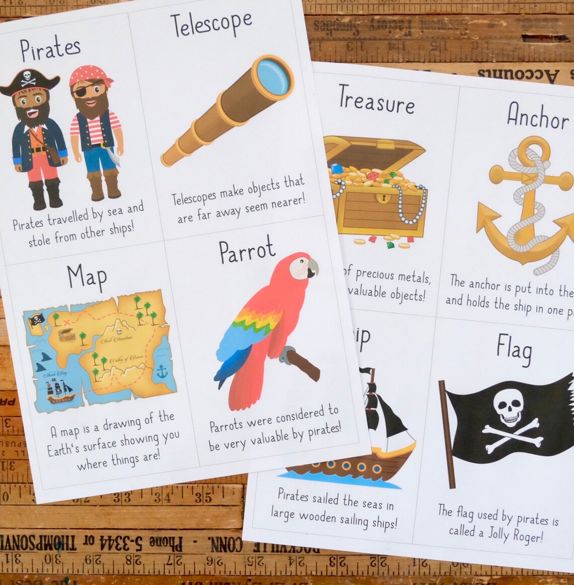 Pirate Themed Flashcards - Printable Digital Download - Etsy