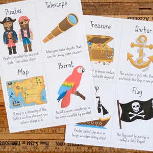 Pirate Themed Flashcards - Printable Digital Download - Etsy