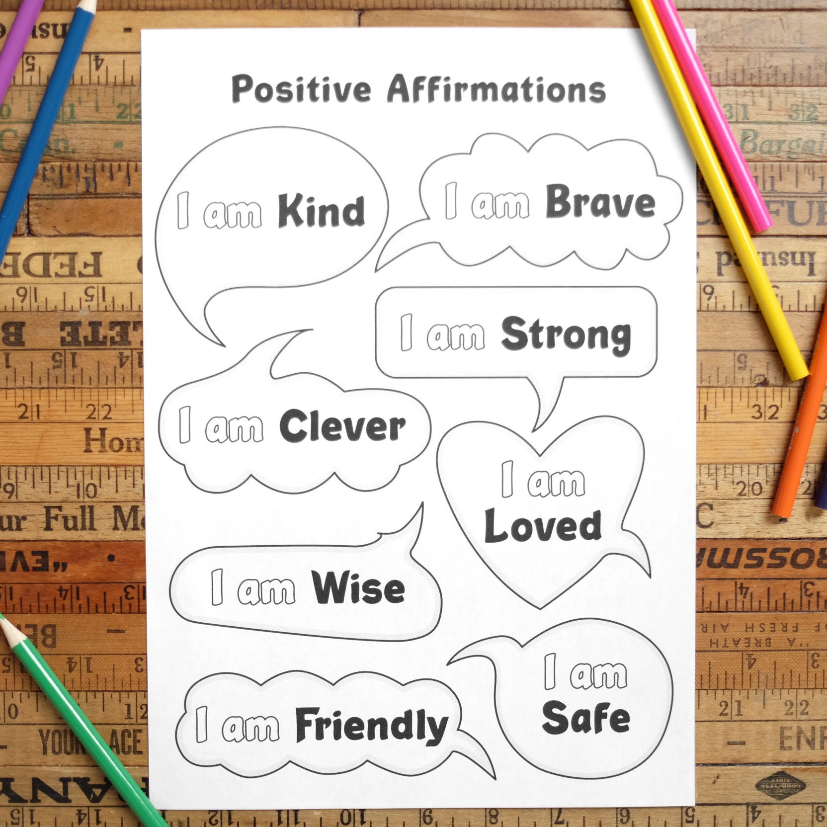 Colouring Sheets Bundle Printable Digital Download Emotions Positive ...