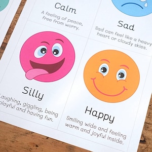 18 Emotion Flashcards - Printable Digital Download - Emotion Faces and ...