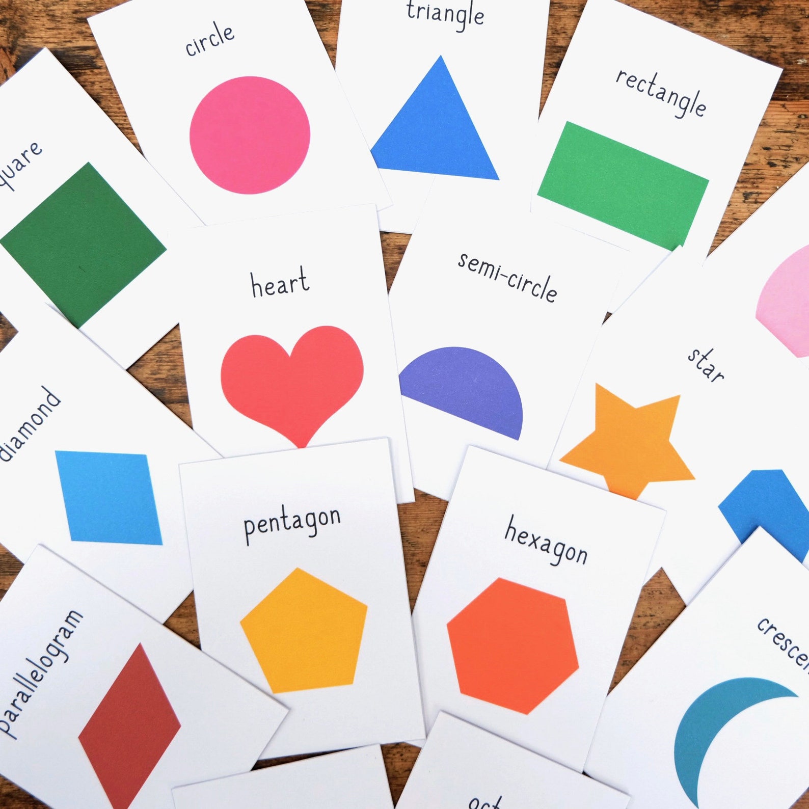 Shapes Flashcards - Printable Digital Download - 16 2D Shapes - Etsy