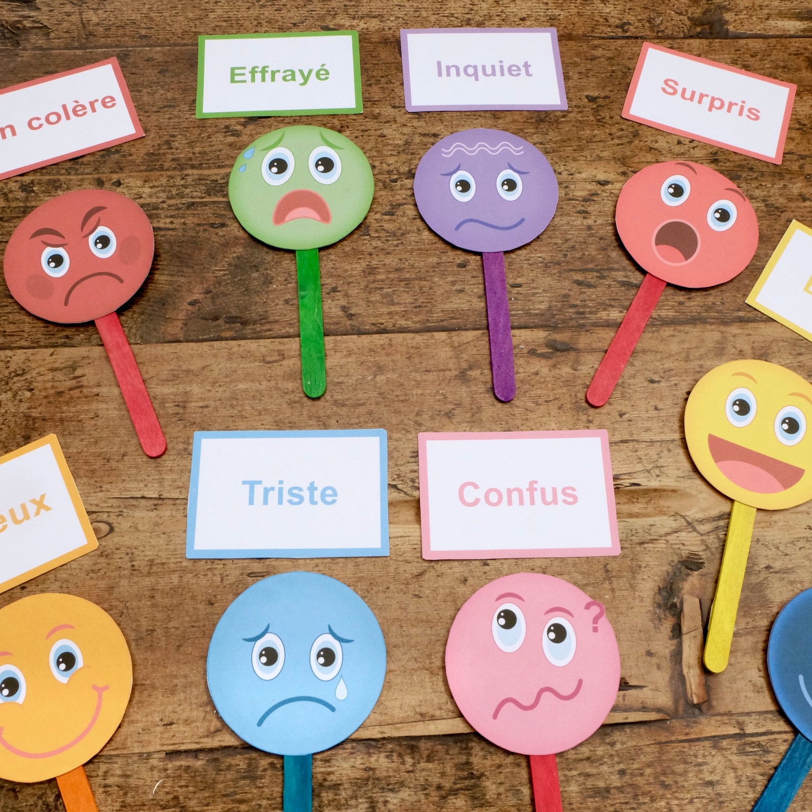 French - Emotion Faces - Printable Digital Download - Educational - Etsy