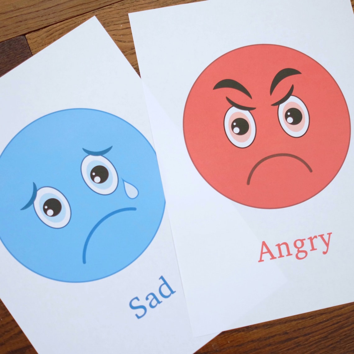 Emotion Faces A4 Print & 12 Large Individual Faces on A4 - Printable ...