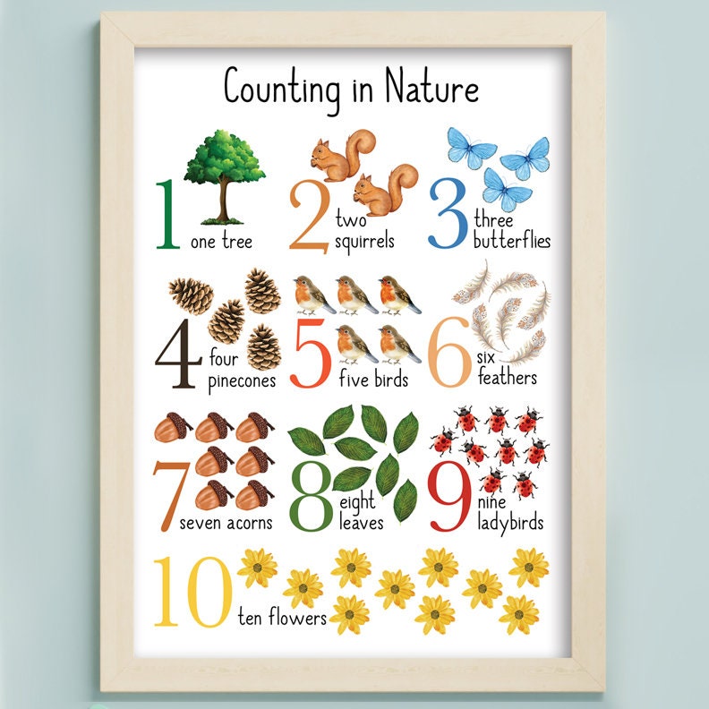 Counting in Nature - Educational Poster - Printable Digital Download ...