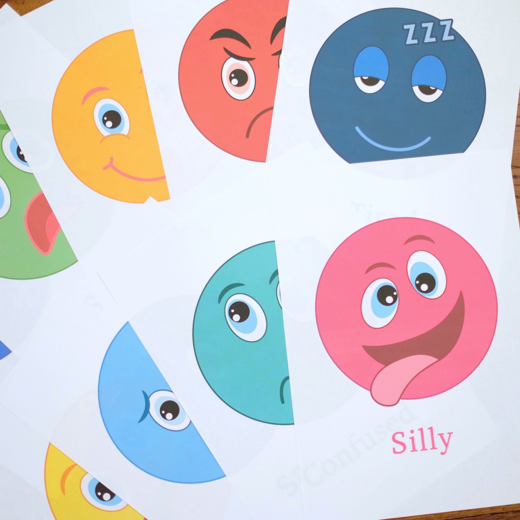 Emotion Faces A4 Print & 12 Large Individual Faces on A4 - Printable ...