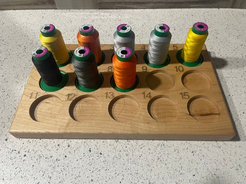 Handcrafted Maple Hardwood Embroidery Thread Holder: 15 Spools - Etsy