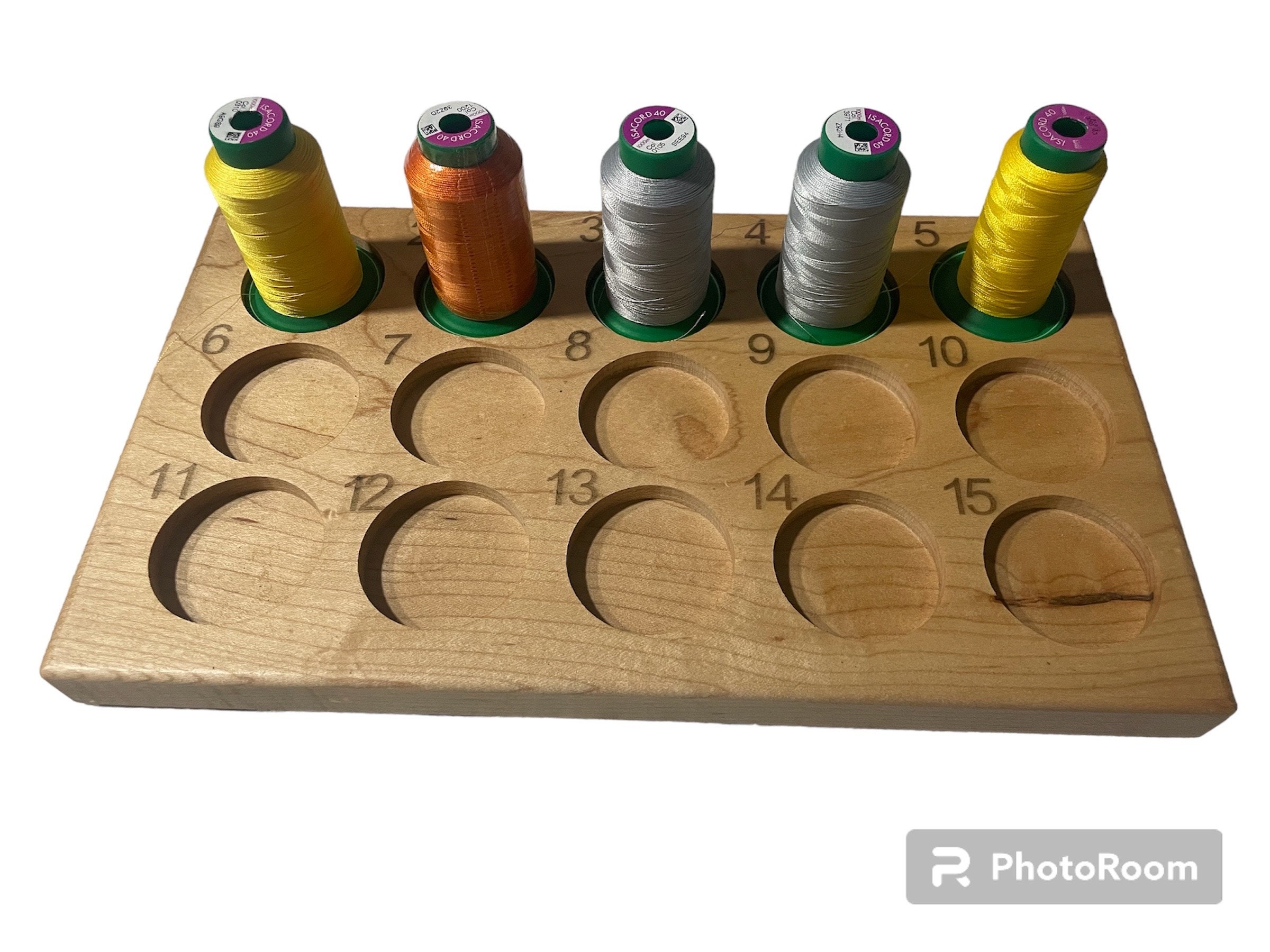 Handcrafted Maple Hardwood Embroidery Thread Holder: 15 Spools - Etsy