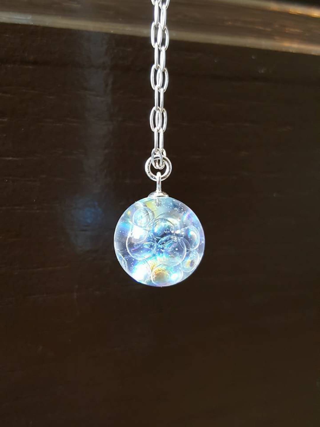 Tiny Bubbles Resin Orb, Fairy Bubble Orb Necklace - Etsy