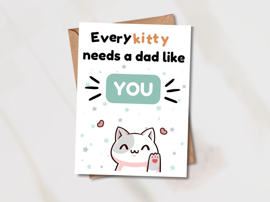 PRINTABLE Fathers Day Card From the Cat, Cat Dad Card for Father's Day ...