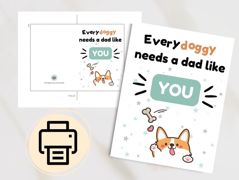 PRINTABLE Fathers Day Card From the Dog, Dog Dad Card for Father's Day ...