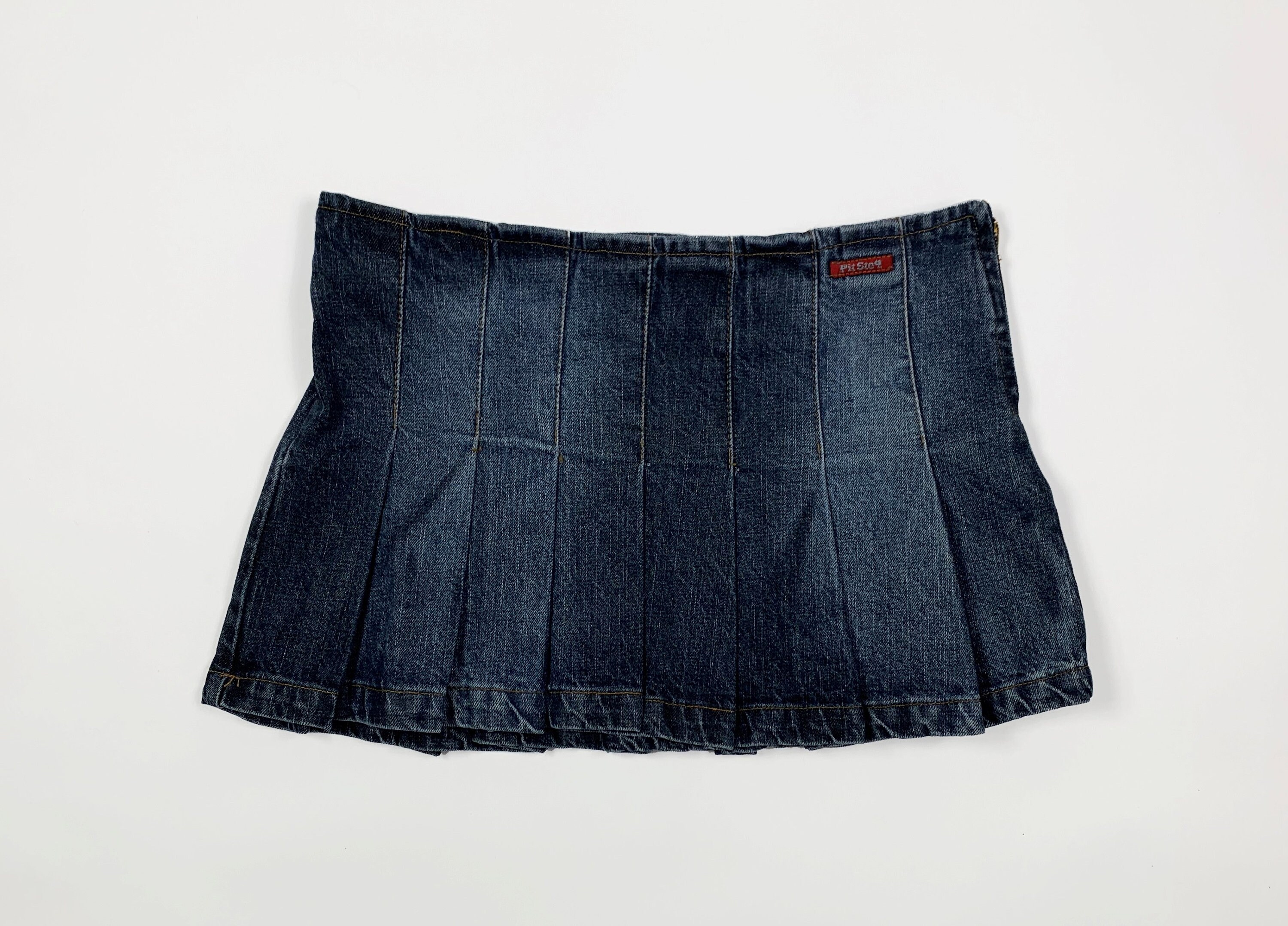 Pit Stop Skirt Denim Blue Jeans Woman Pleated W30 Tg 44 - Etsy