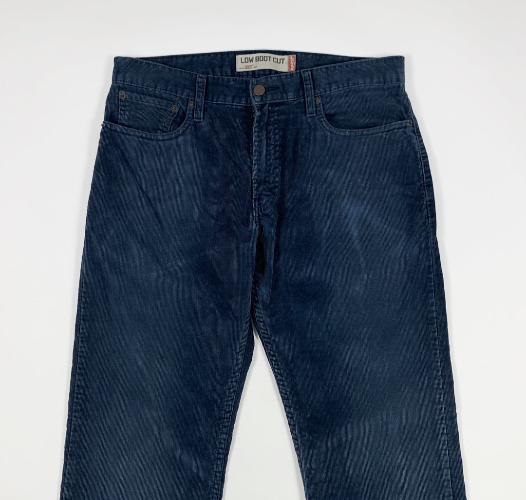 Levis 527 W33 Size 47 Men's Trousers Used in Corduroy Low Bootcut Blue ...
