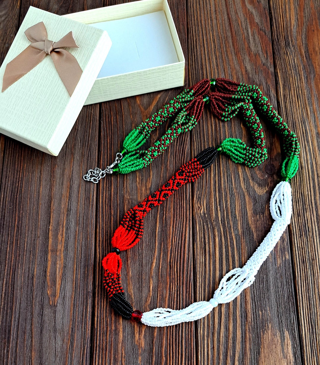 Orula Beaded Necklaces Obatala and Esu and Half Black and Red - Etsy