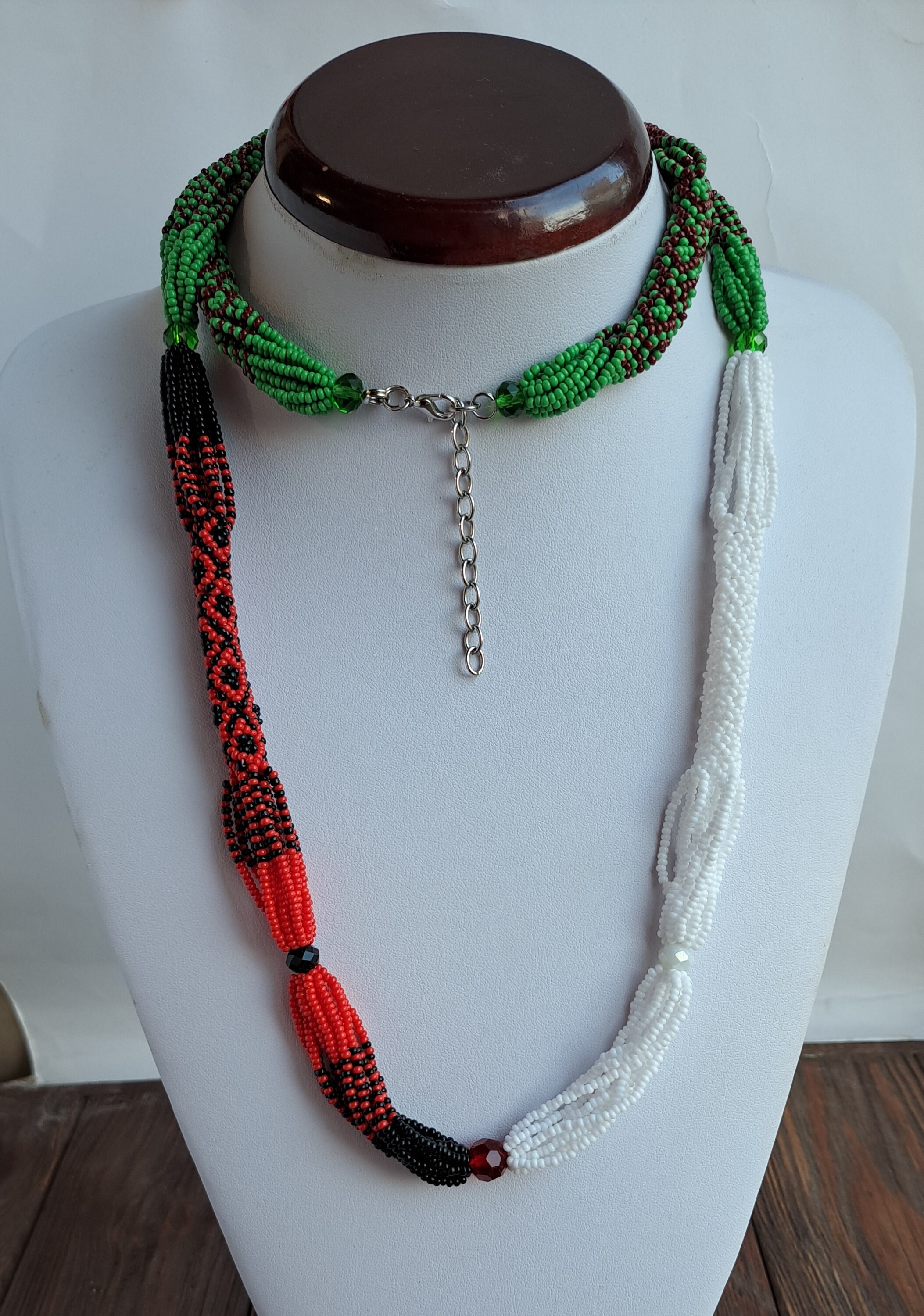 Orula Beaded Necklaces Obatala and Esu and Half Black and Red - Etsy