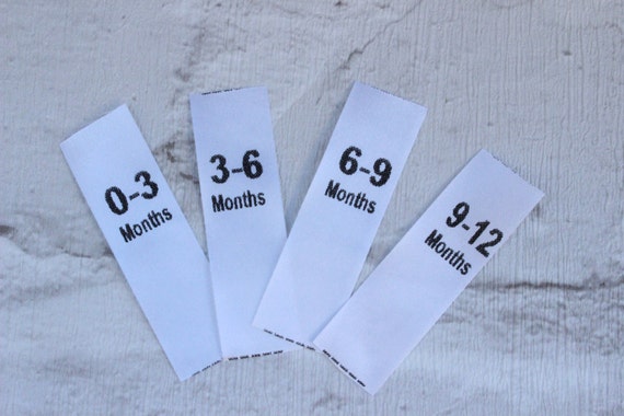 Sew In Size Labels Baby Clothes Labels 15mm Polyester Etsy