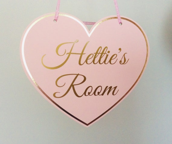 Pink Heart Door Sign Girls Room Sign Personalised Heart - Etsy