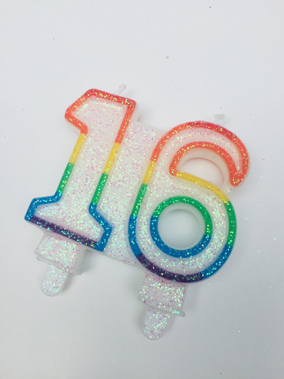 16th Birthday Candle, Sixteenth Birthday Party, Age Candle, Glitter ...