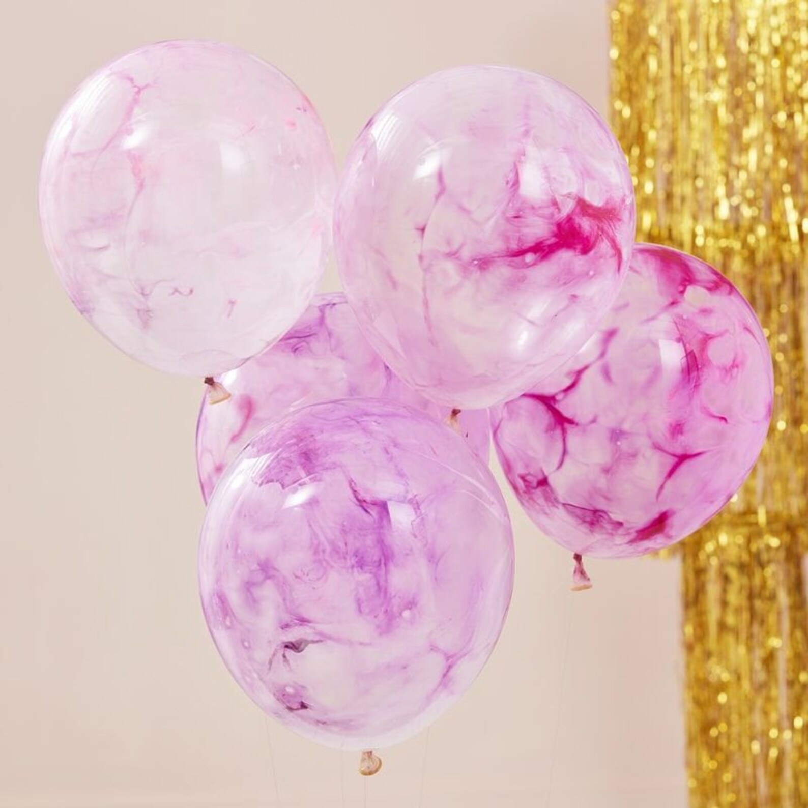 Pink Paint Balloons Pink Party Balloons Marbled Decorations - Etsy