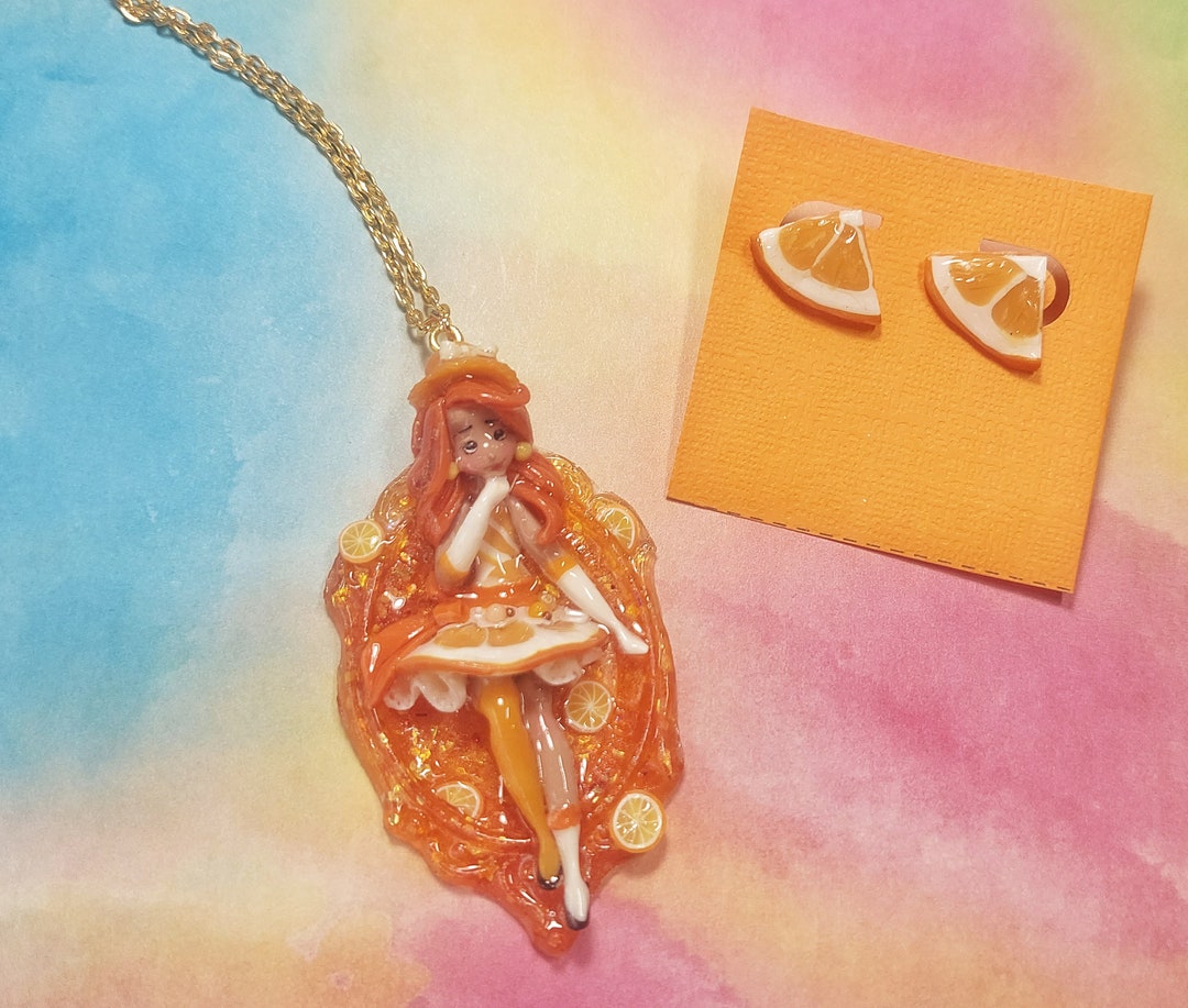 Orange Slice Decor Polymer Clay Orange Magical Girl Outfit Polymer Clay ...