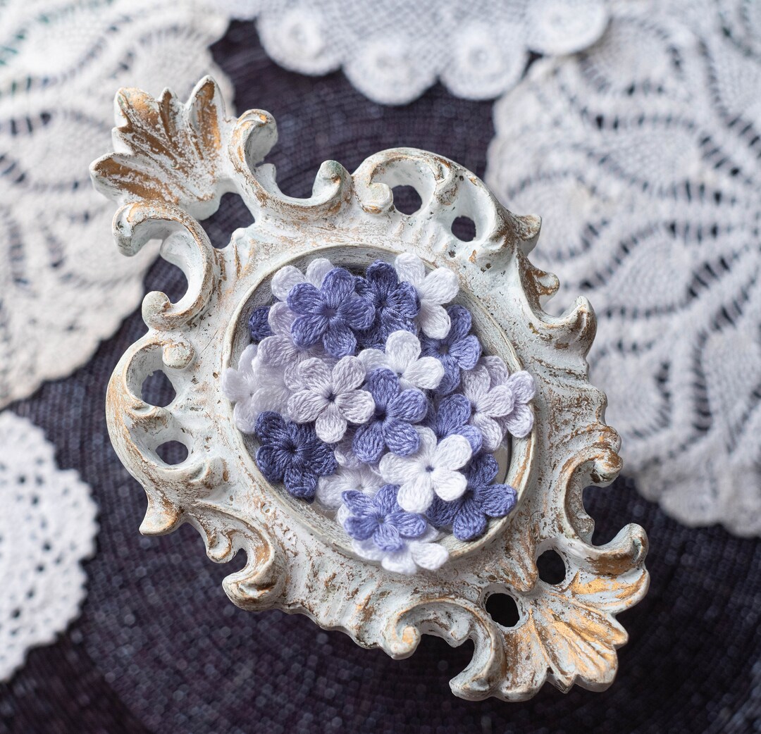 Tiny Crochet Flower Small Flowers Clothes Mini Decor Dollhouse ...