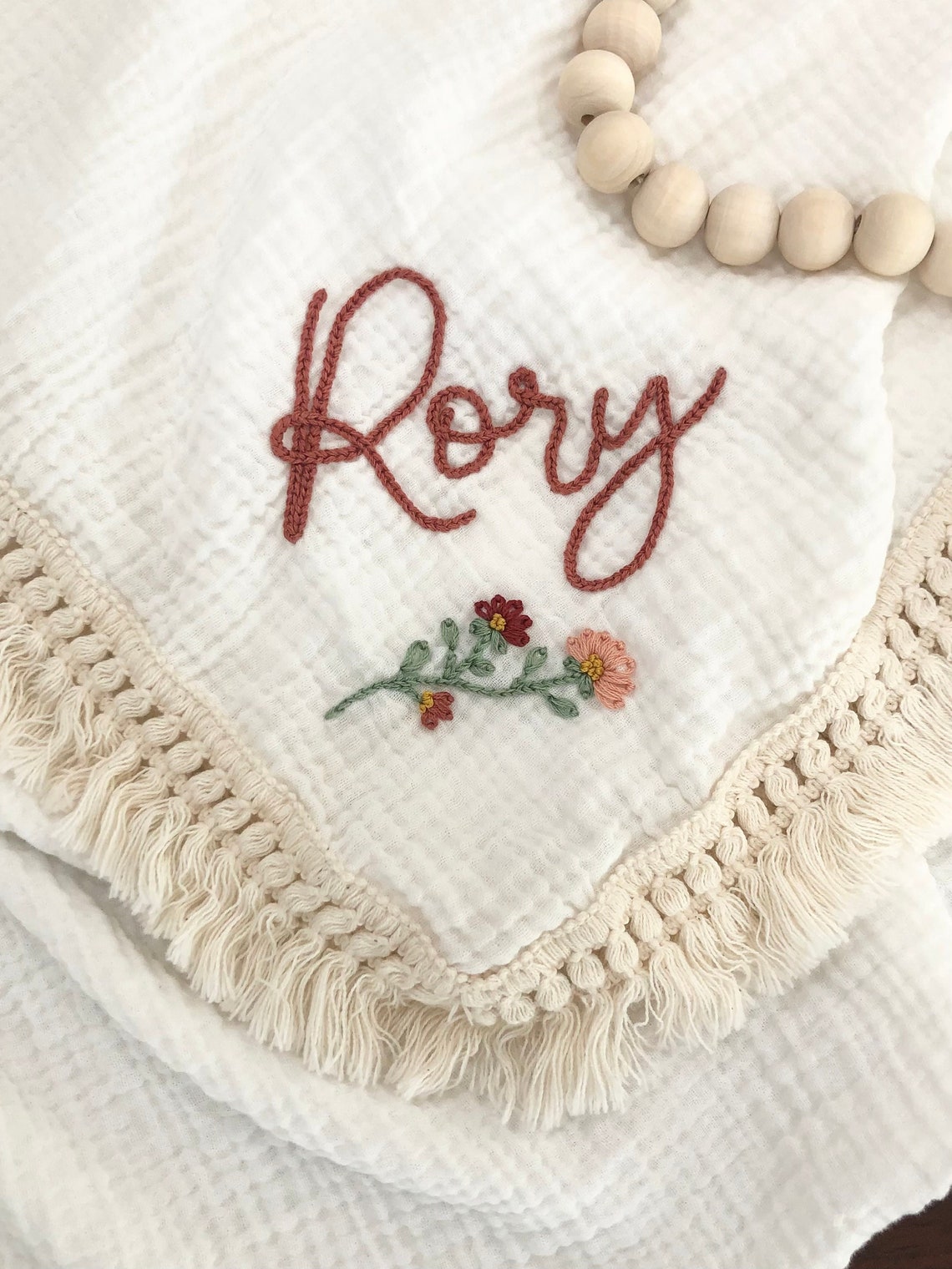 Personalized Baby Swaddle Blanket Hand Embroidered Monogram - Etsy