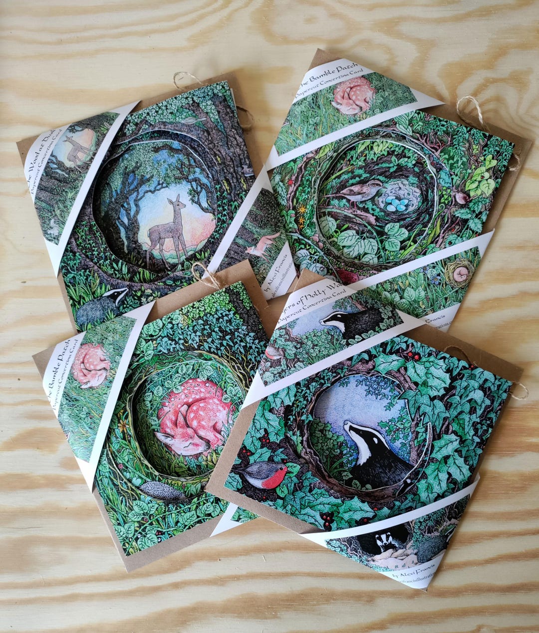 Four Hand-papercut Concertina Cards - Etsy