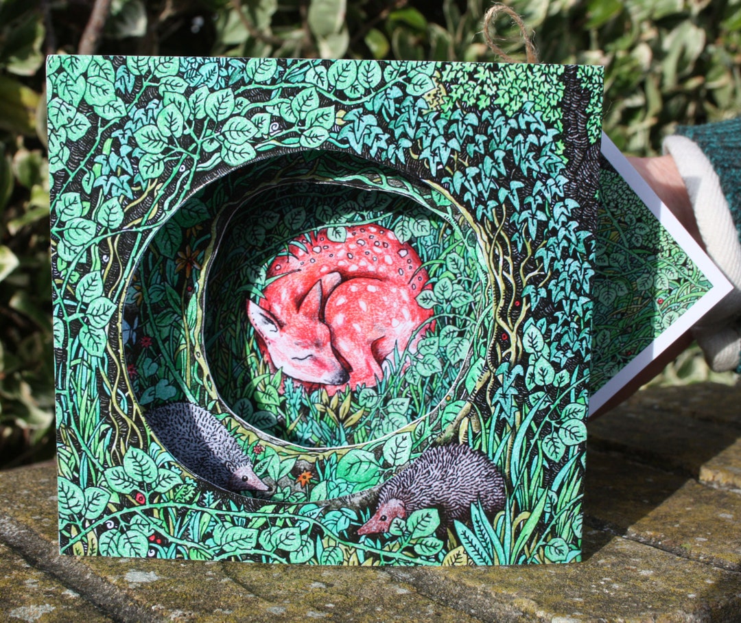 The Bramble Patch - Double-sided, Papercut Concertina Card - Etsy