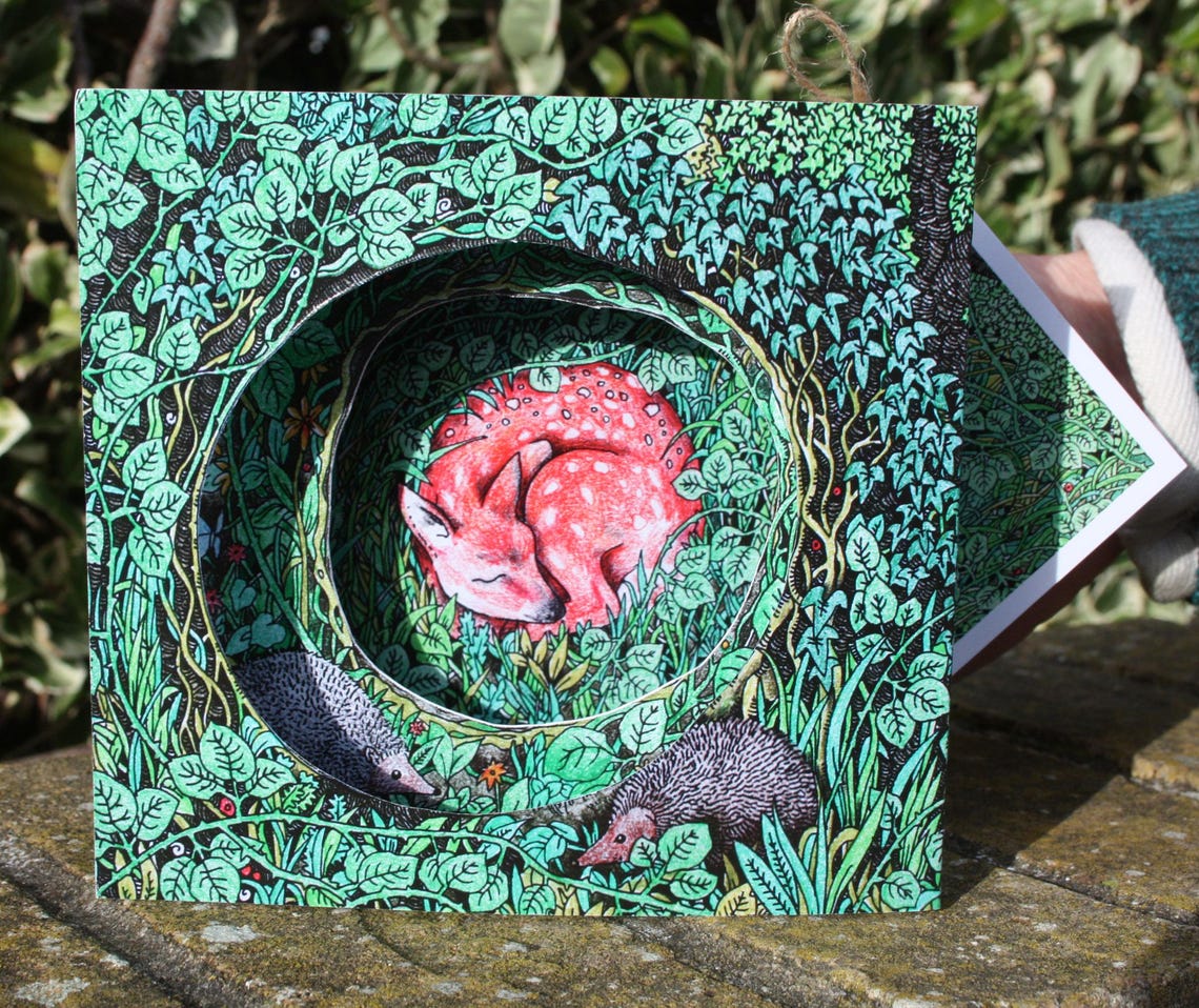 Four Hand-papercut Concertina Cards - Etsy