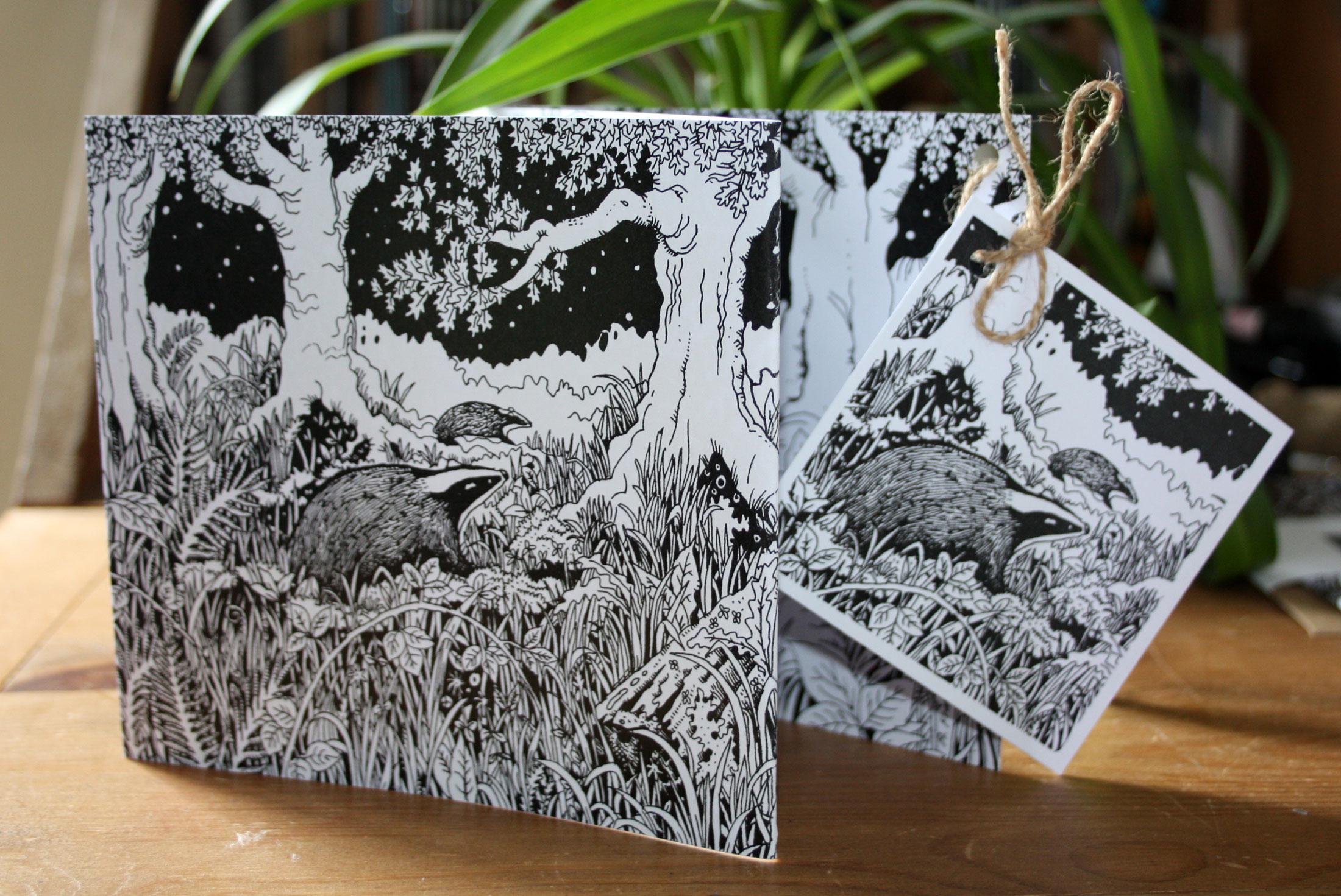 Black and White Concertina Card Four Pack - Etsy