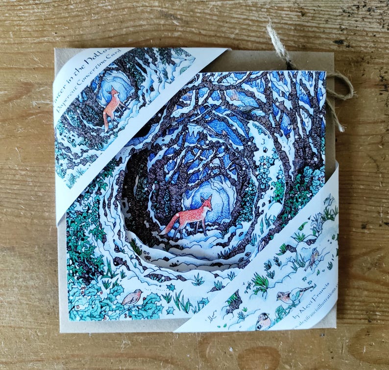 Winter in the Holloway - Double-sided Papercut Concertina Card - Etsy