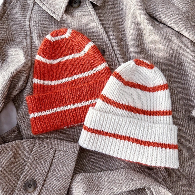Striped Knit Hat - Etsy