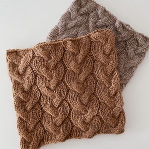 READY TO SHIP Beige Alpaca Cowl and Mittens Hand Knitted Women Cowl and ...