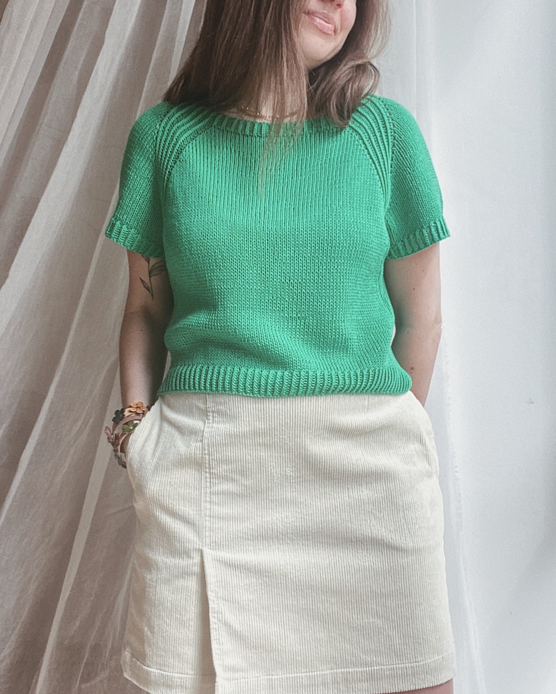 Lea Tee Knitting Pattern: Easy Cotton Raglan T-shirt (english PDF ...