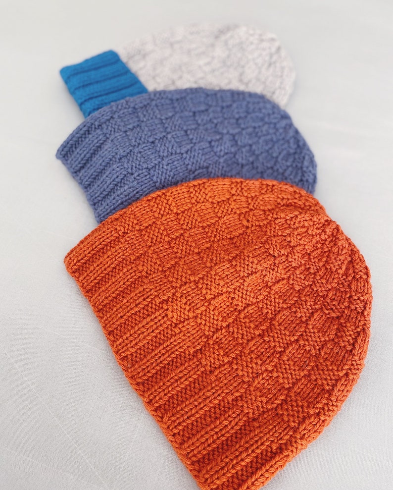 Knitting Pattern Basket Weave Family Hat Easy Hat Pattern - Etsy