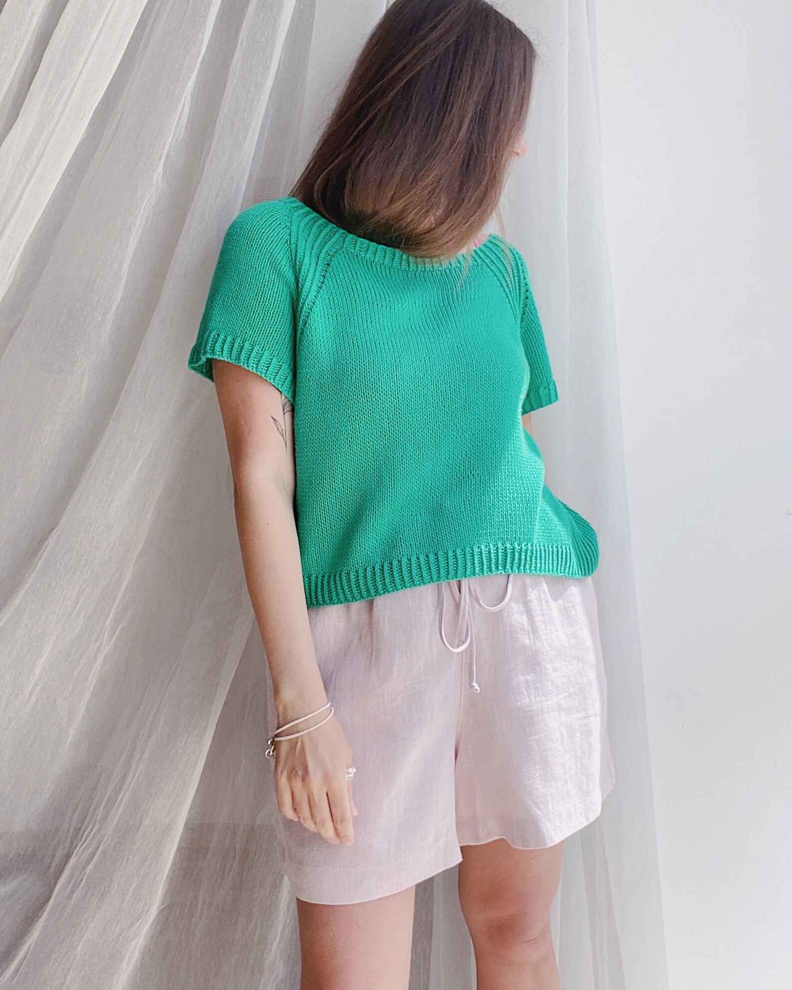 Knitting Pattern Lea Tee Women Summer Tee Pattern Easy Knit Tee Pattern ...