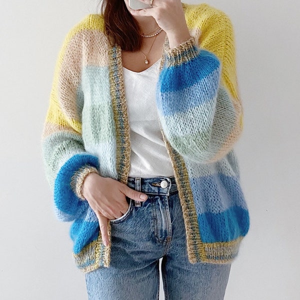 Colorful Cardigan - Etsy