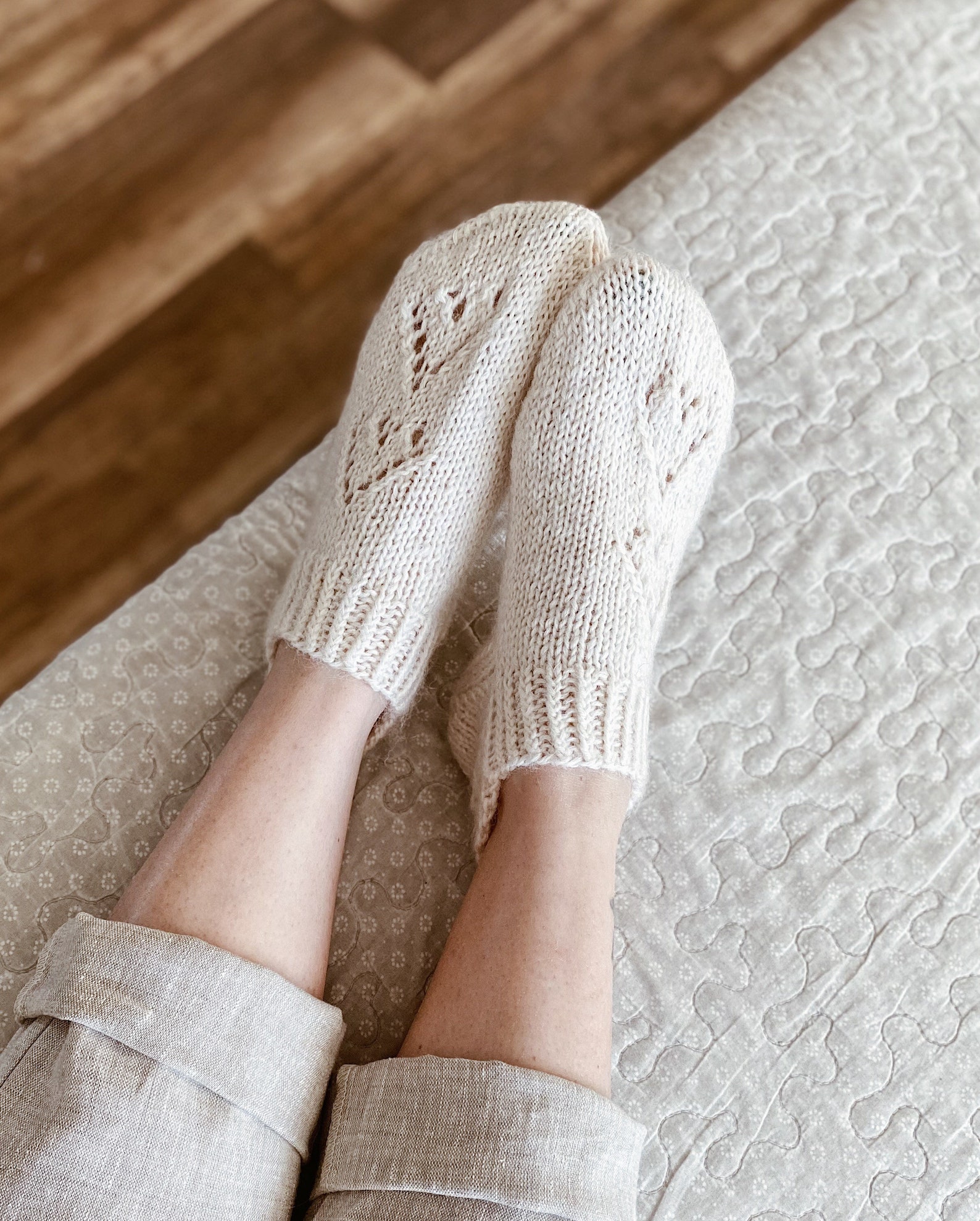 Easy Socks Knitting Pattern Lace Short Socks Pattern Chunky - Etsy