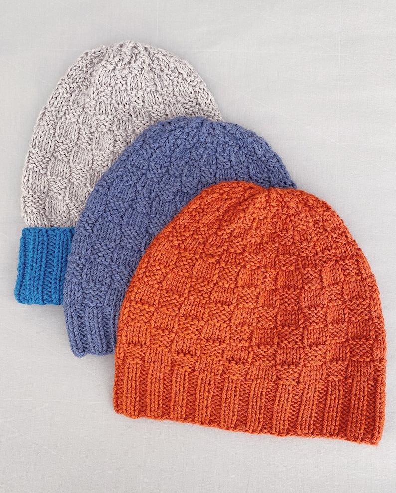 Basket Weave Hat Knitting Pattern: Easy Unisex Family Beanie (english ...