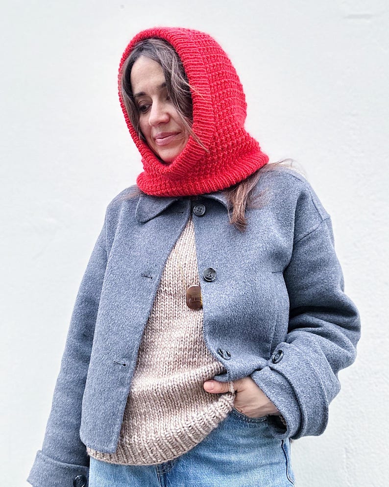 Basic Textured Hood Knitting Pattern - Unisex Easy Knitted Snood ...